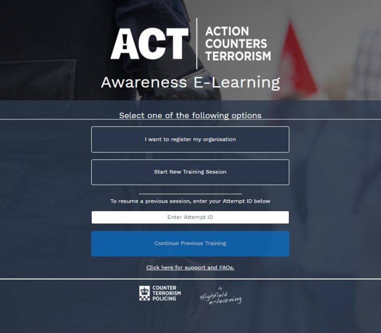 eLearning Online counter Terrorism Course – Warwickshire Rural Watch
